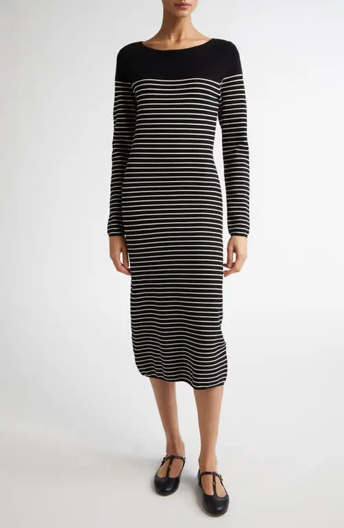 MAX MARA STUDIO Flipper Stripe Midi Sweater Dress