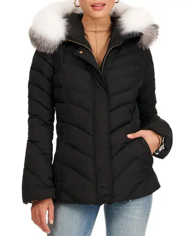Gorski Apres-Ski Puffer Jacket W/ Detachable Fox Fur Hood Trim