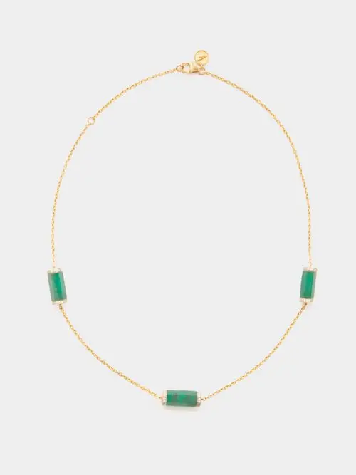 JADE JAGGER Diamond & 18kt Gold Necklace One Size - Emerald | Editorialist