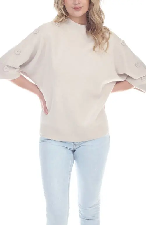 RAIN AND ROSE Button Detailed Sweater - Ivory