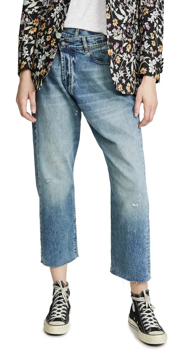 R13 Crossover Cropped Jeans