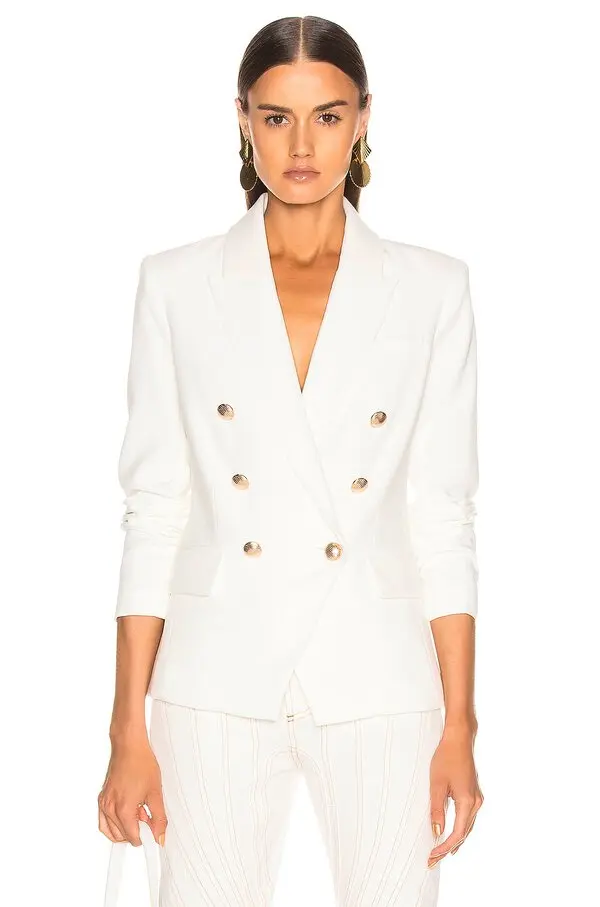 L'Agence Kenzie Double Breasted Blazer - Ivory