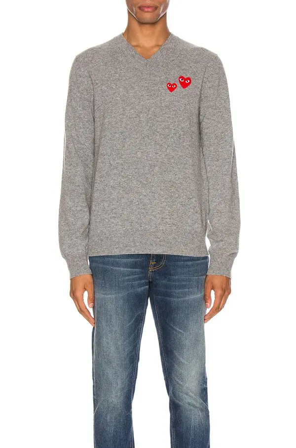 Play Comme Des Garcon Multi Heart Pullover Sweater