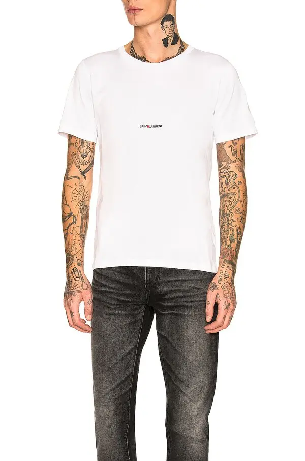 Saint Laurent Logo Tee - White