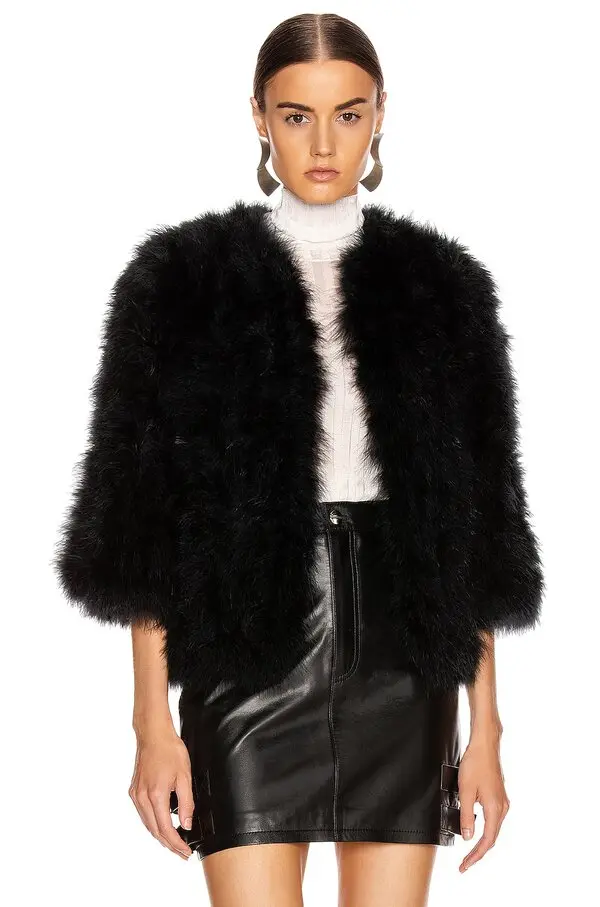 YVES SALOMON Feather Jacket - Noir