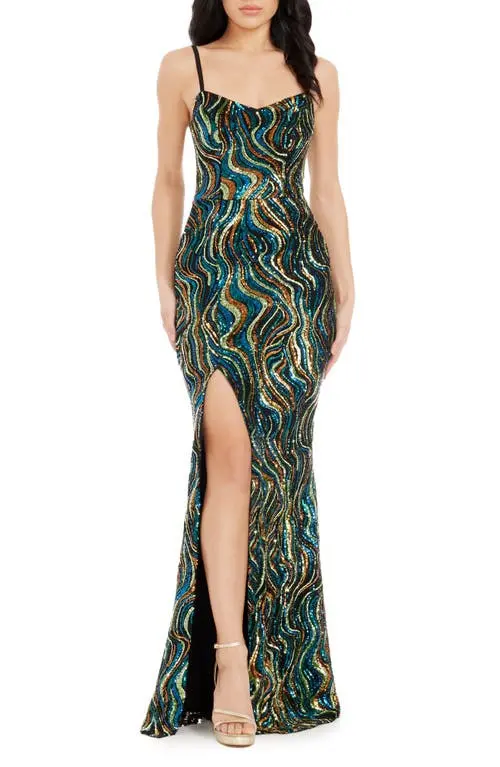 Dress The Population Tori Sequin Mermaid Gown