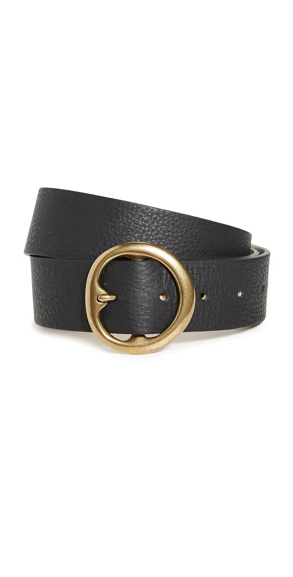 B-low The Belt Leather Belt With O-ring Buckle - Black/brass
