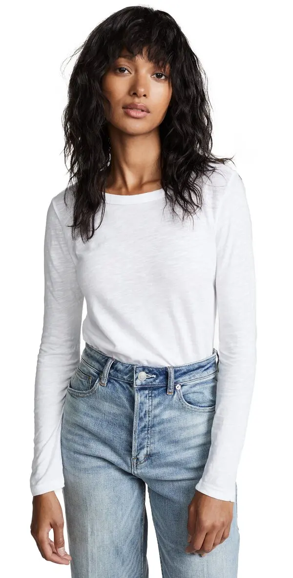 Velvet By Graham & Spencer Lizzie Long-sleeve Tee - White
