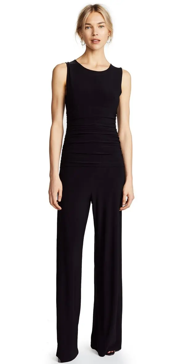 Norma Kamali Kamali Kulture Shirred Waist Jumpsuit - Black