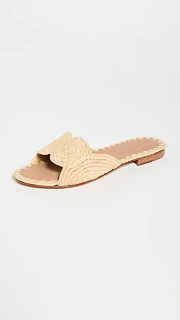 Carrie Forbes Naima Raffia Slides - Natural Raffia