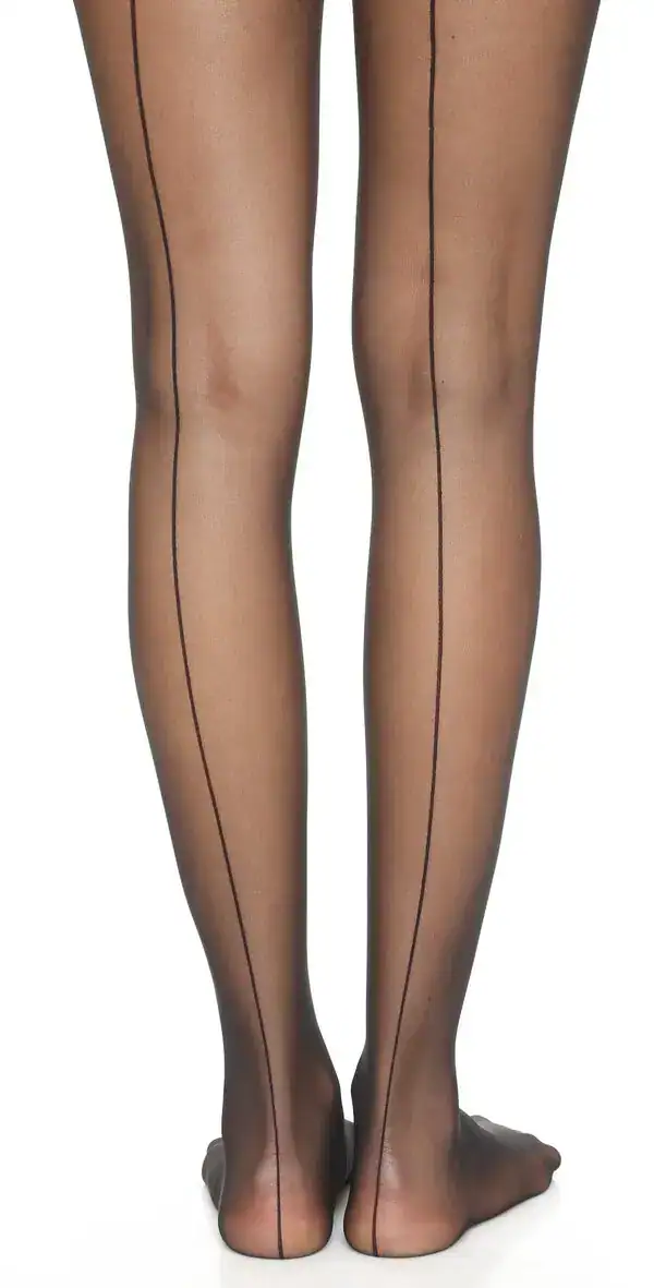 Wolford Individual 10 Back Seam Tights Black Editorialist
