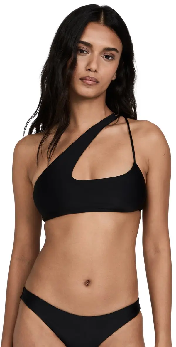 Mikoh Queensland Cross Shoulder Bikini Top - Noir