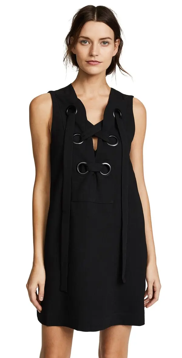 English Factory Lace-up Mini Dress