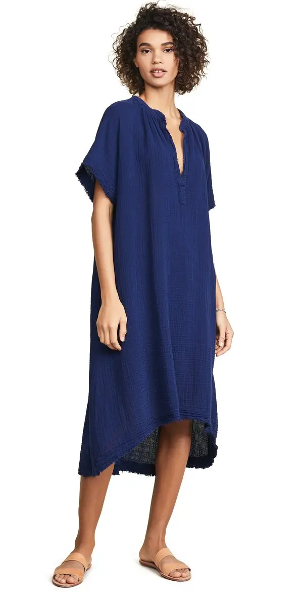 9seed Tunisia Cover Up Caftan - Pacific