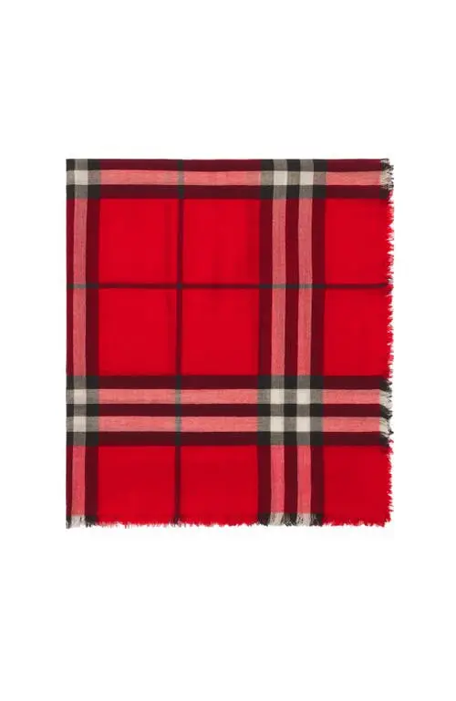Burberry Wide Check Wool Scarf - Scarlet