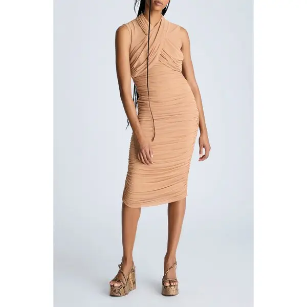 KENNETH COLE Twist Front Sleeveless Body-con Dress