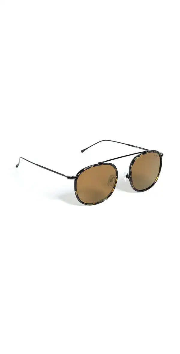 Illesteva Mykonos Sunglasses In Black With Gold Mirror 30% Off