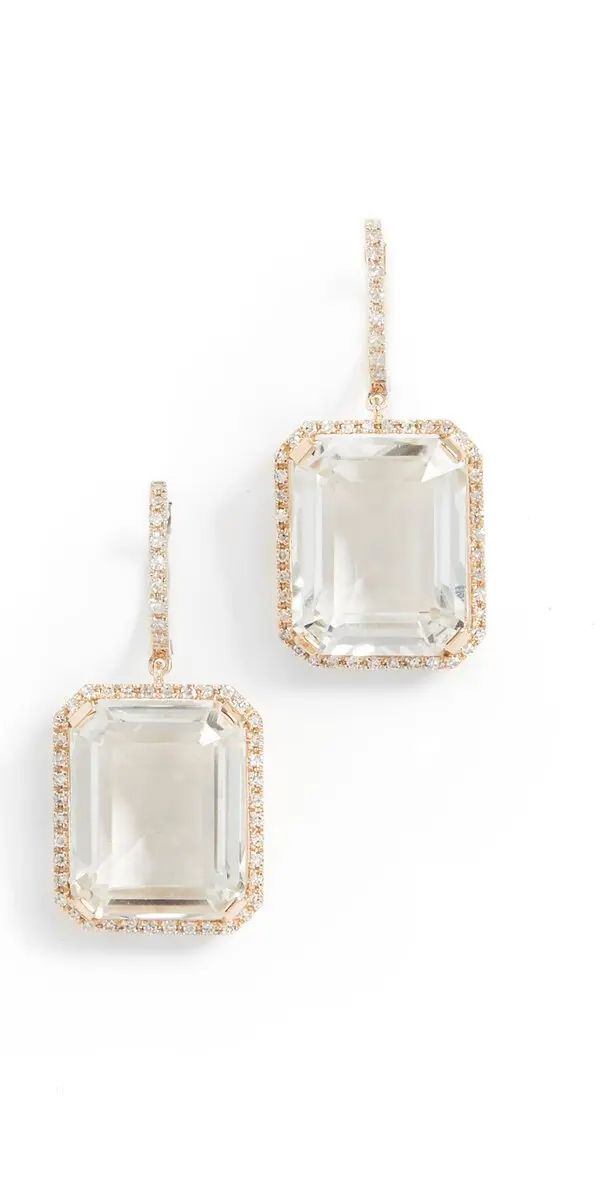 Shay Portrait Gemstone Diamond Earrings - Yellow Gold