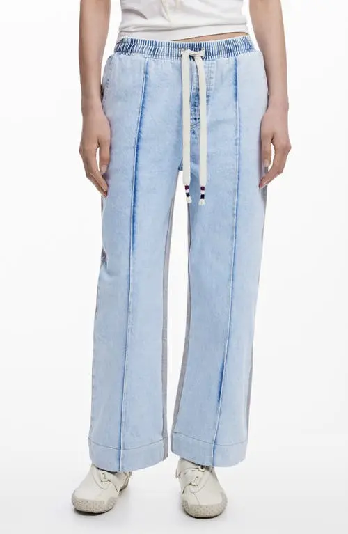 Desigual Drawstring Straight Leg Jeans