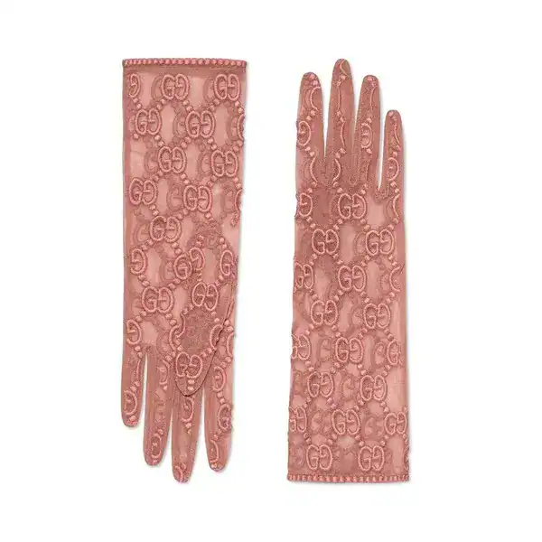Gucci Gg Gg Lace Gloves Gucci Gg Embroidered Lace Tulle Gloves One