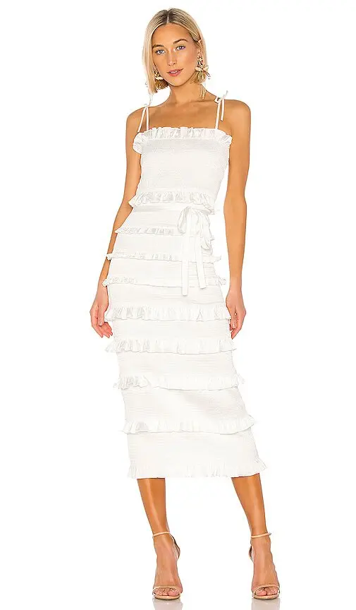 V. CHAPMAN Lily Dress - White