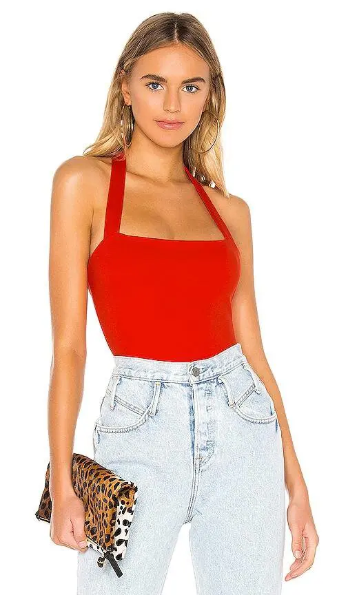 Superdown Reece Halter Bodysuit - Red