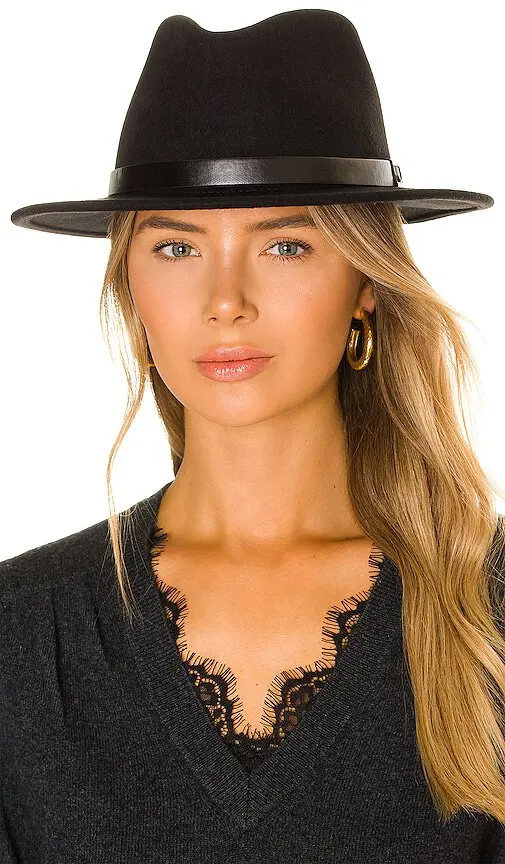 Brixton Messer Fedora - Black & Black
