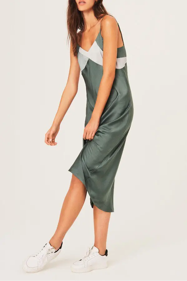 Ba&Sh Crew Slip Dress In Green - 60% Off | Editorialist