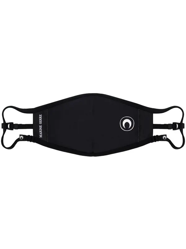 MARINE SERRE Moon Logo-print Face Mask - Black
