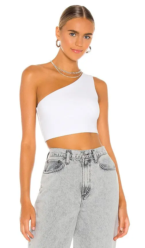 Susana Monaco One Shoulder Crop Top - Sugar