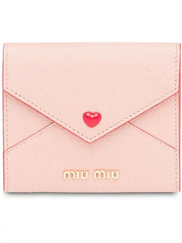 Miu Miu Madras Love Envelope Card Holder - Pink | Editorialist