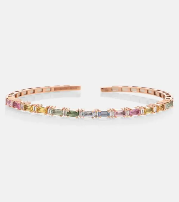 SUZANNE KALAN Rainbow Fireworks 18kt Rose Gemstone Bracelet - Gold