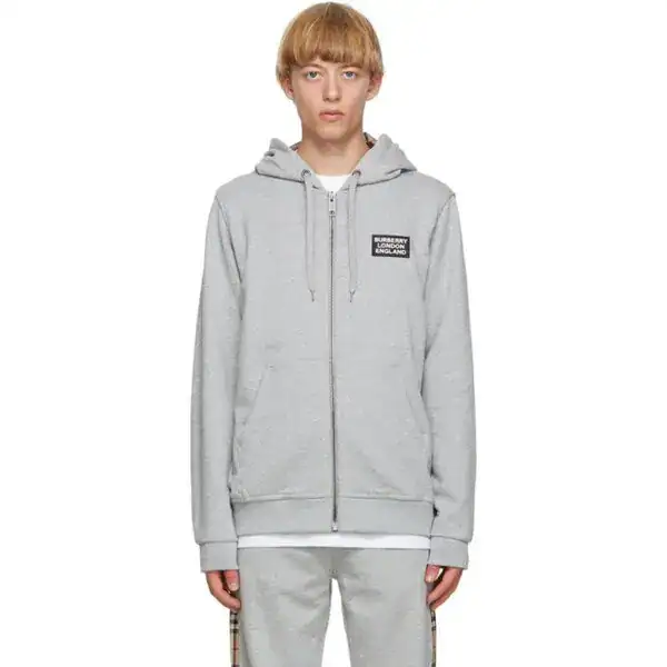 Zip Up Burberry London England Grey Sweatshirt Burberry Grey Hove