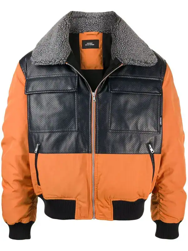 Paccbet Colour-Block Bober Jacket In Orange - 64% Off | Editorialist