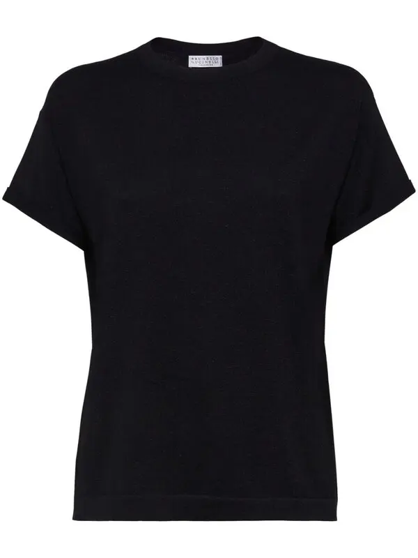 Brunello Cucinelli Plain Knitted T-shirt - Black
