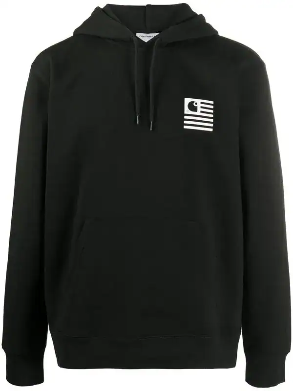 Carhartt Work In Progress Waving State Flag Logo-Print Hoodie In