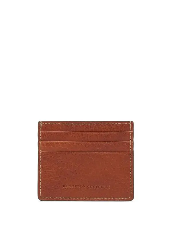 Brunello Cucinelli Embossed Logo Cardholder - Brown