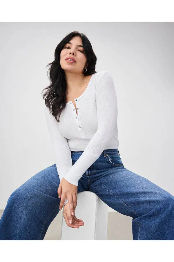 Splendid Thermal Henley - White