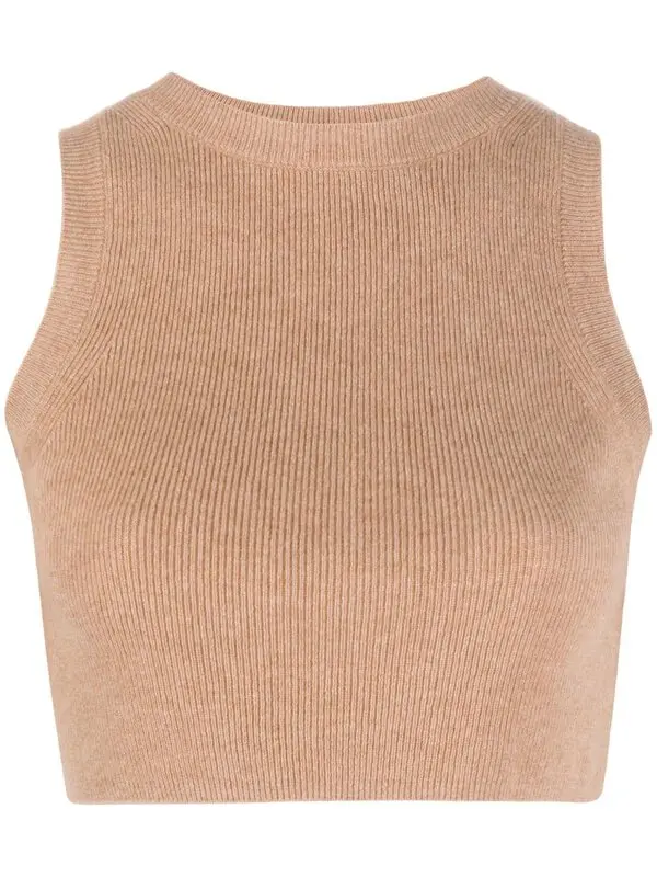 Cashmere In Love Ribbed Knit Cropped Top