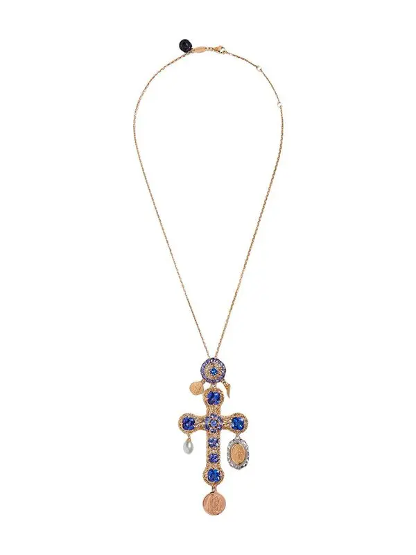 Dolce & Gabbana 18kt Yellow Cross Pendant Necklace - Gold