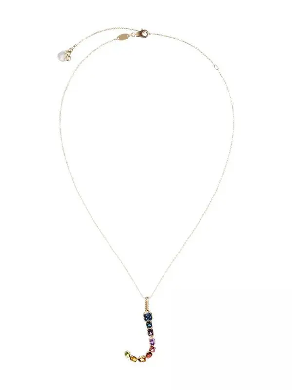 Dolce & Gabbana 18kt Yellow Initial "j" Gemstone Necklace - Gold