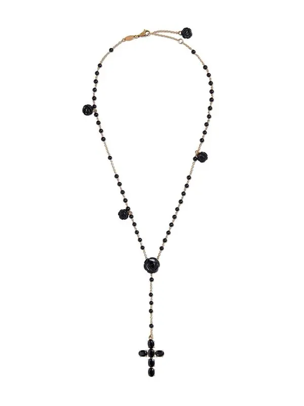 Dolce & Gabbana 18k Yellow Sicily Rosary Sapphire And Jade Necklace - Gold
