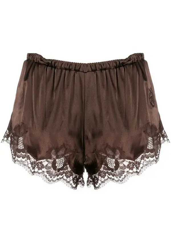Dolce & Gabbana Lace Trim Shorts In Brown - 34% Off | Editorialist