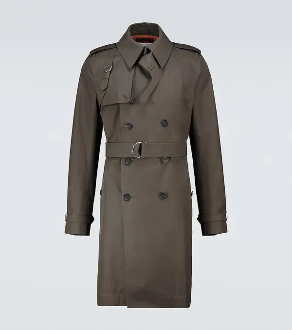 Alexander Mcqueen Belted Trench Coat In Green 50% Off Editorialist