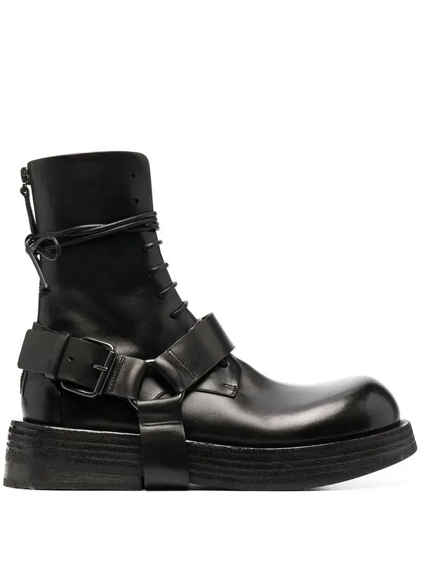 Marsèll Harness Leather Lace-up Boots - Black