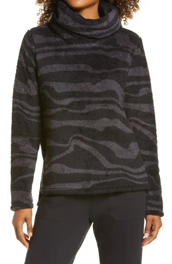 Buy Zella Furry Fleece Funnel Neck Pullover - Black At 49% Off ...