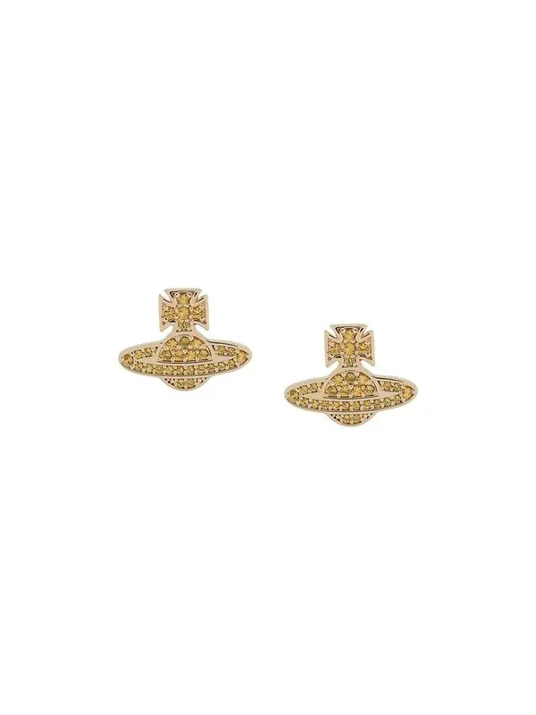 Vivienne Westwood Romina Pave Orb Earrings Gold Editorialist