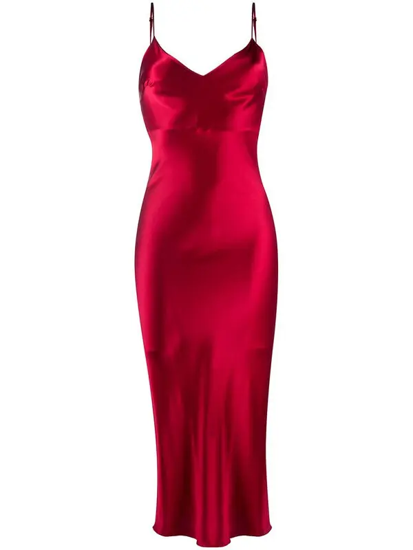 GILDA & PEARL Sophia Silk Slip Dress - Red