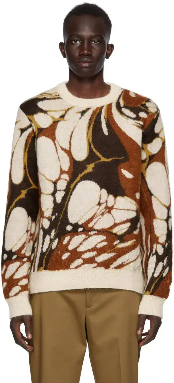 Cmmn Swdn Xander Mohair Sweater In Brwn Marble - 55% Off 