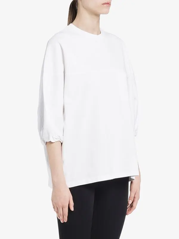 Prada Gathered-sleeve Jersey T-shirt